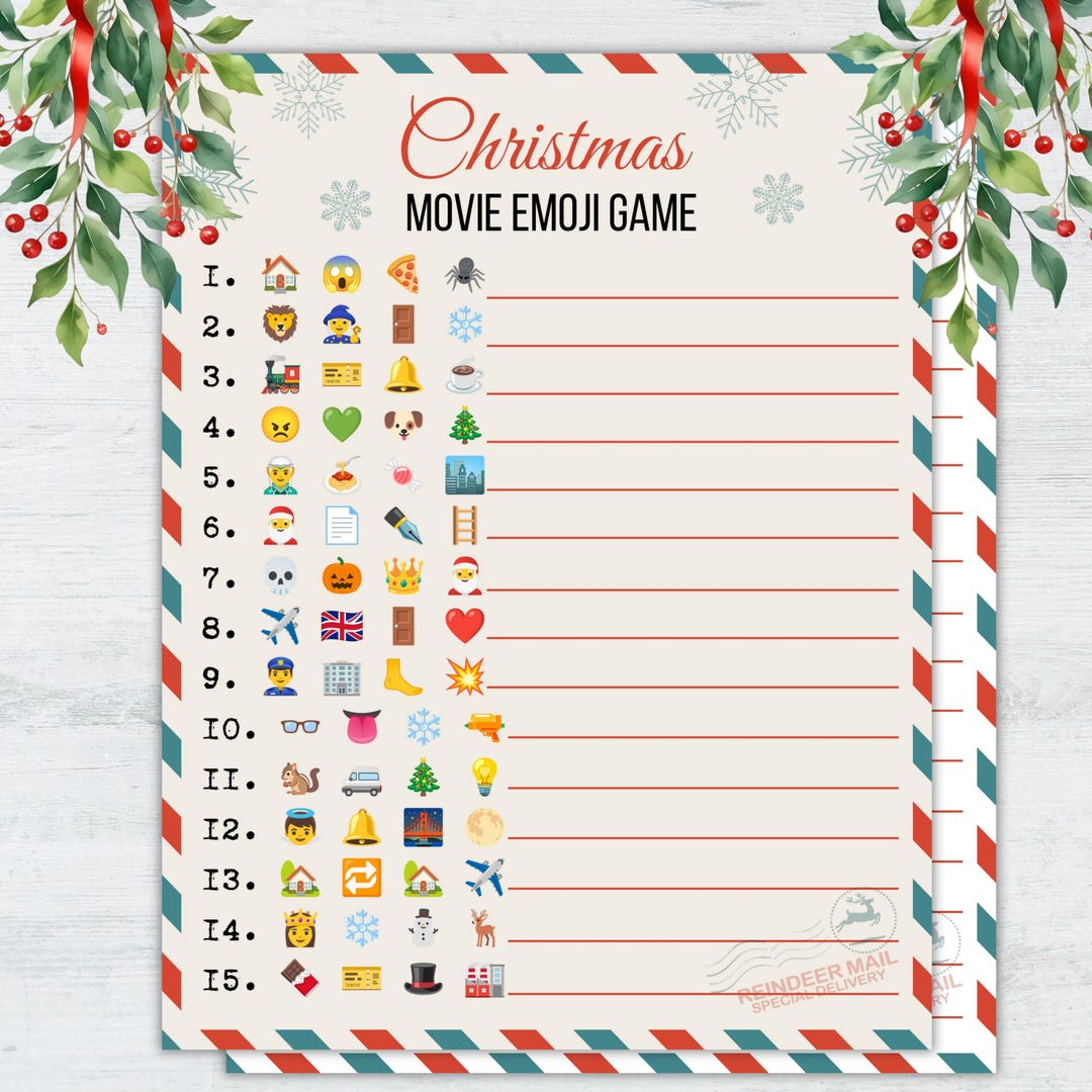 Christmas Movie Emoji Game, Holiday Party Quiz (PDF) - Etsy