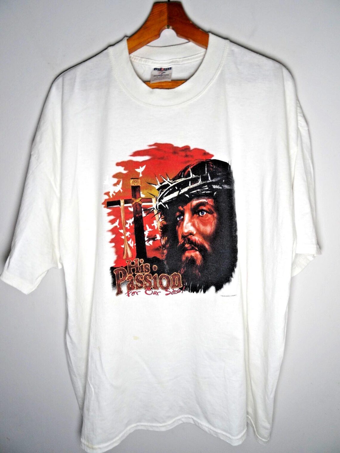 Vintage 90s Jesus Christ T Shirt | Men’s 3XL | Crucifix Cross Bible ...