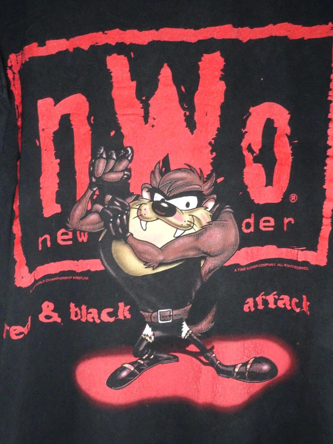 Vintage 90s NWO Taz WWE WWF Wrestling T Shirt / Mens Medium / Looney ...