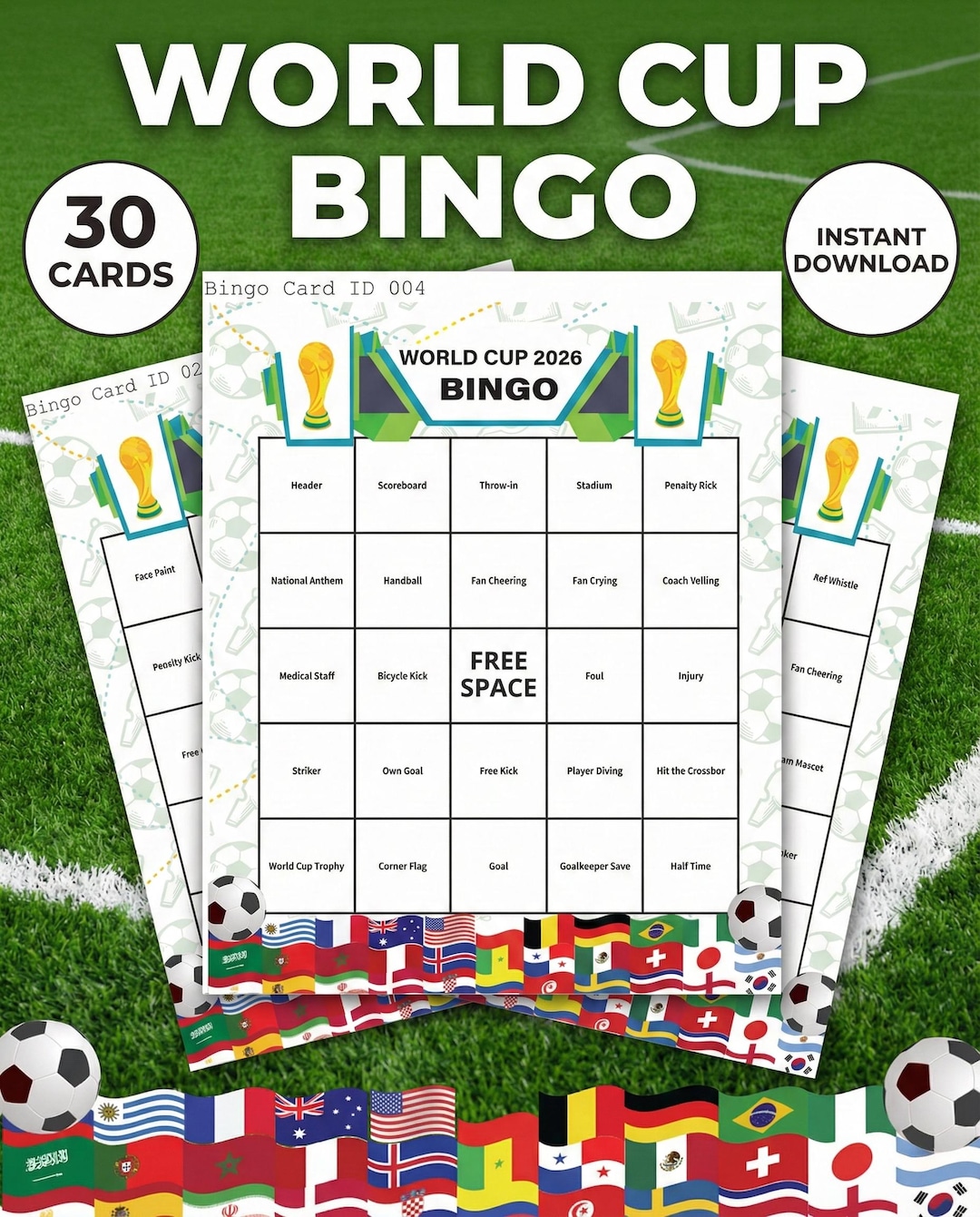 World Cup 2026 Bingo Game | 30 Printable Cards (digital Download) - Etsy