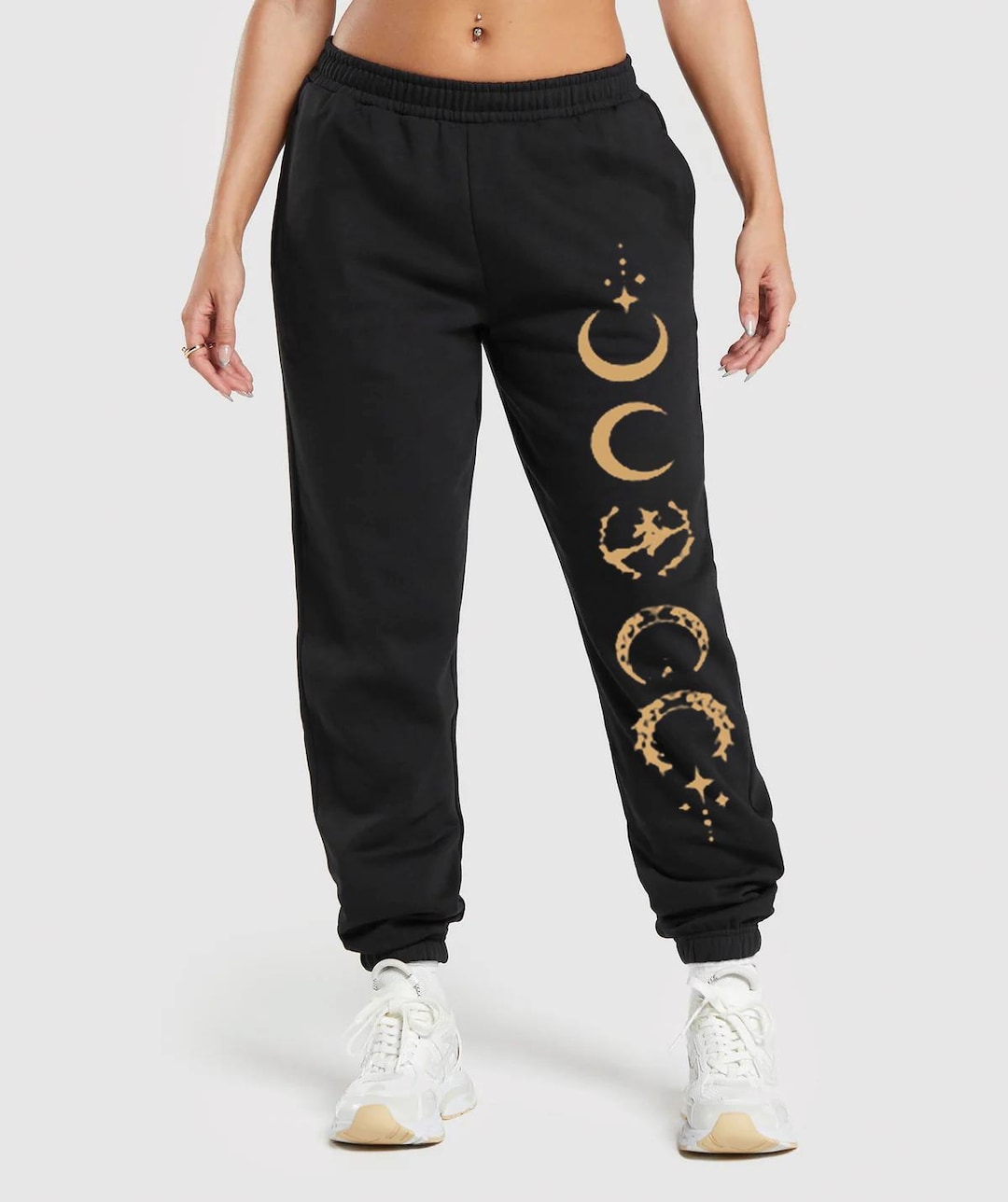 Minimal Moon Phase Sweatpants, Celestial Aesthetic Joggers, Soft Unisex ...