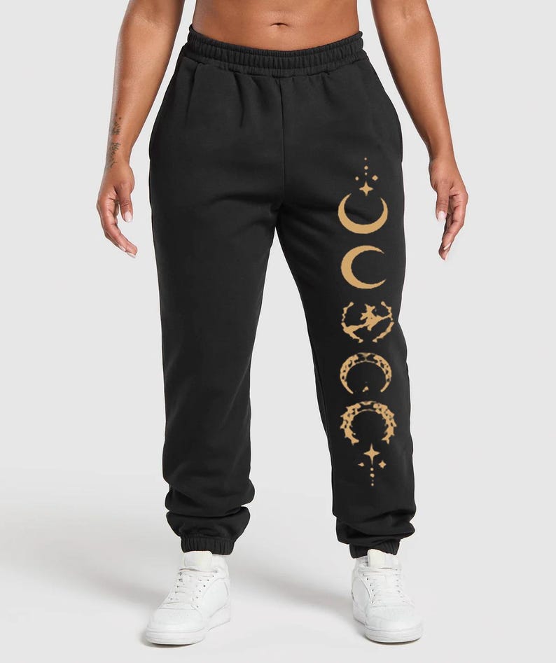 Minimal Moon Phase Sweatpants, Celestial Aesthetic Joggers, Soft Unisex ...