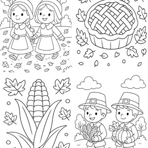 Thanksgiving Pilgrim Coloring Pages for Kids - Fall Printable Activity ...
