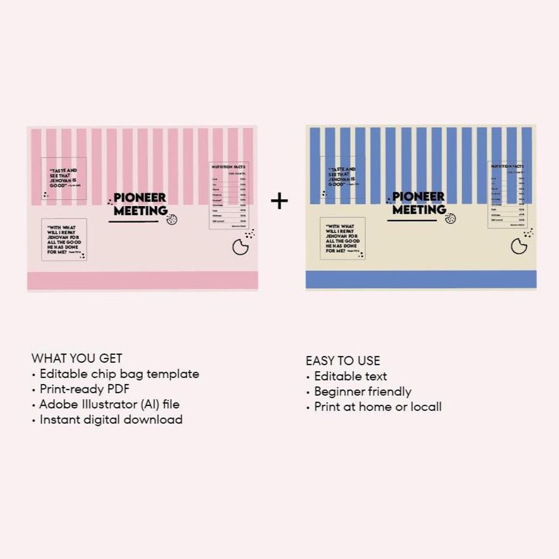 Pioneer Gift Packaging Template | Editable Chip Bag | Pioneer Meeting ...