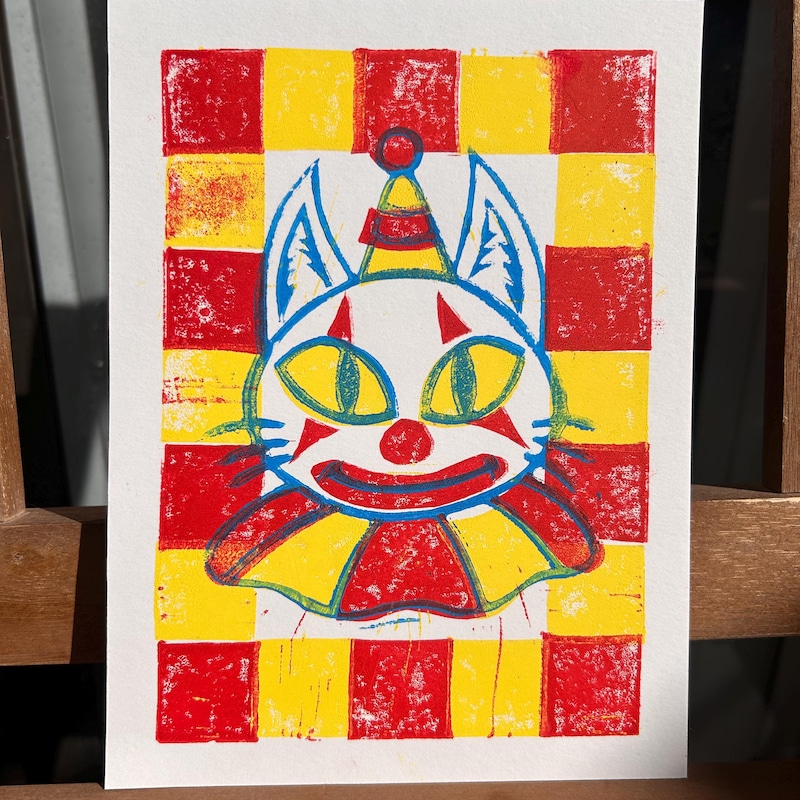 Clown Linocuts - Etsy