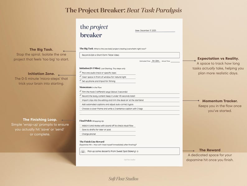 ADHD Planner, Digital Brain Dump Template, Neurodivergent Focus Tools ...
