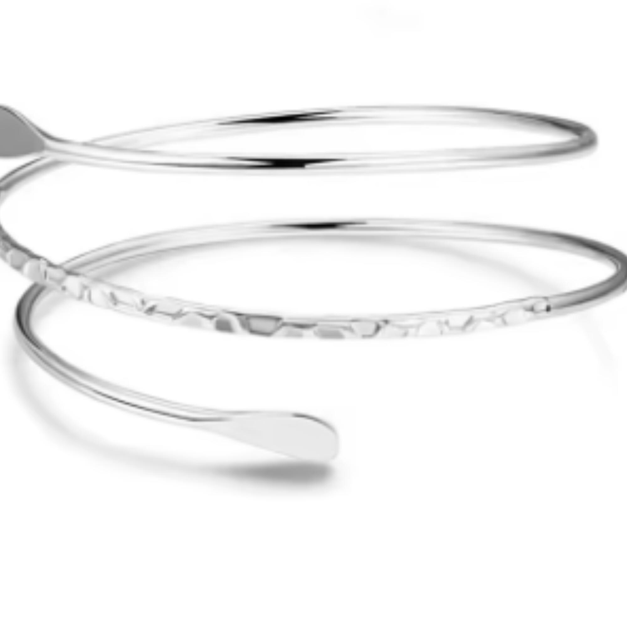 Minimalist Gold Tone Upper Arm Cuff Bracelet | Adjustable Layered Coil ...