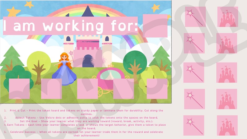 Princess Token Board: ABA Therapy Reward Chart (digital Download) - Etsy