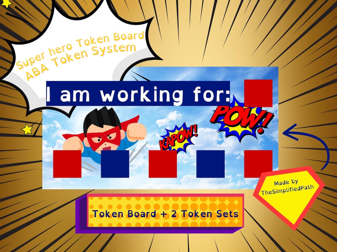 Superhero Token Board: ABA Therapy Reward Chart (digital Download) - Etsy