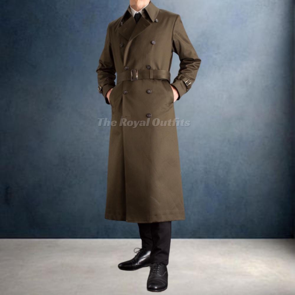 Men's Khaki Military Trench Coat | WWII Napoleon Style Overcoat - Etsy