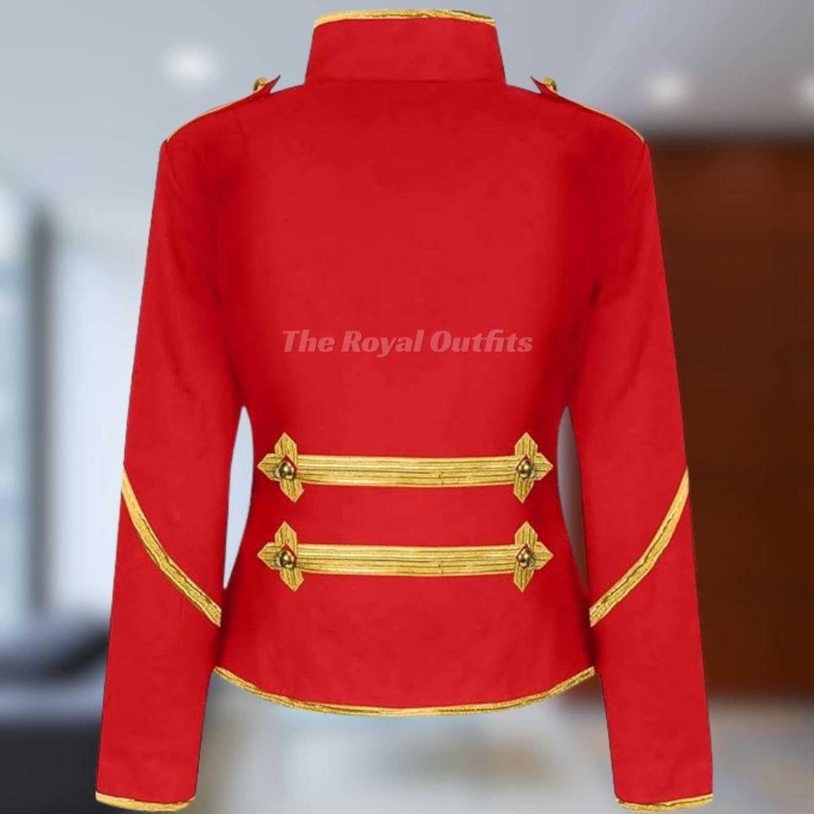 Red Gothic Steampunk Military Drummer Jacket | Parade Band Uniform ...