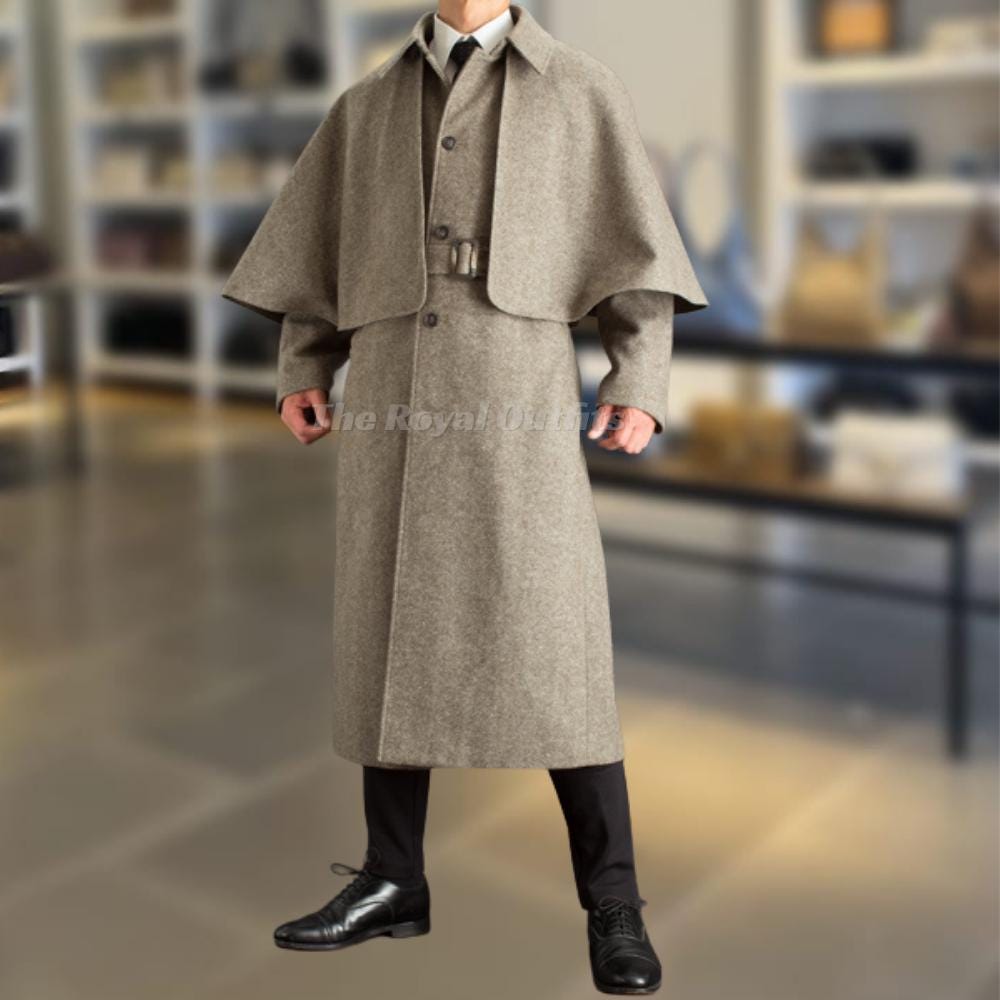 Handmade Tweed Inverness Cape Coat | Victorian Sherlock Holmes Overcoat ...