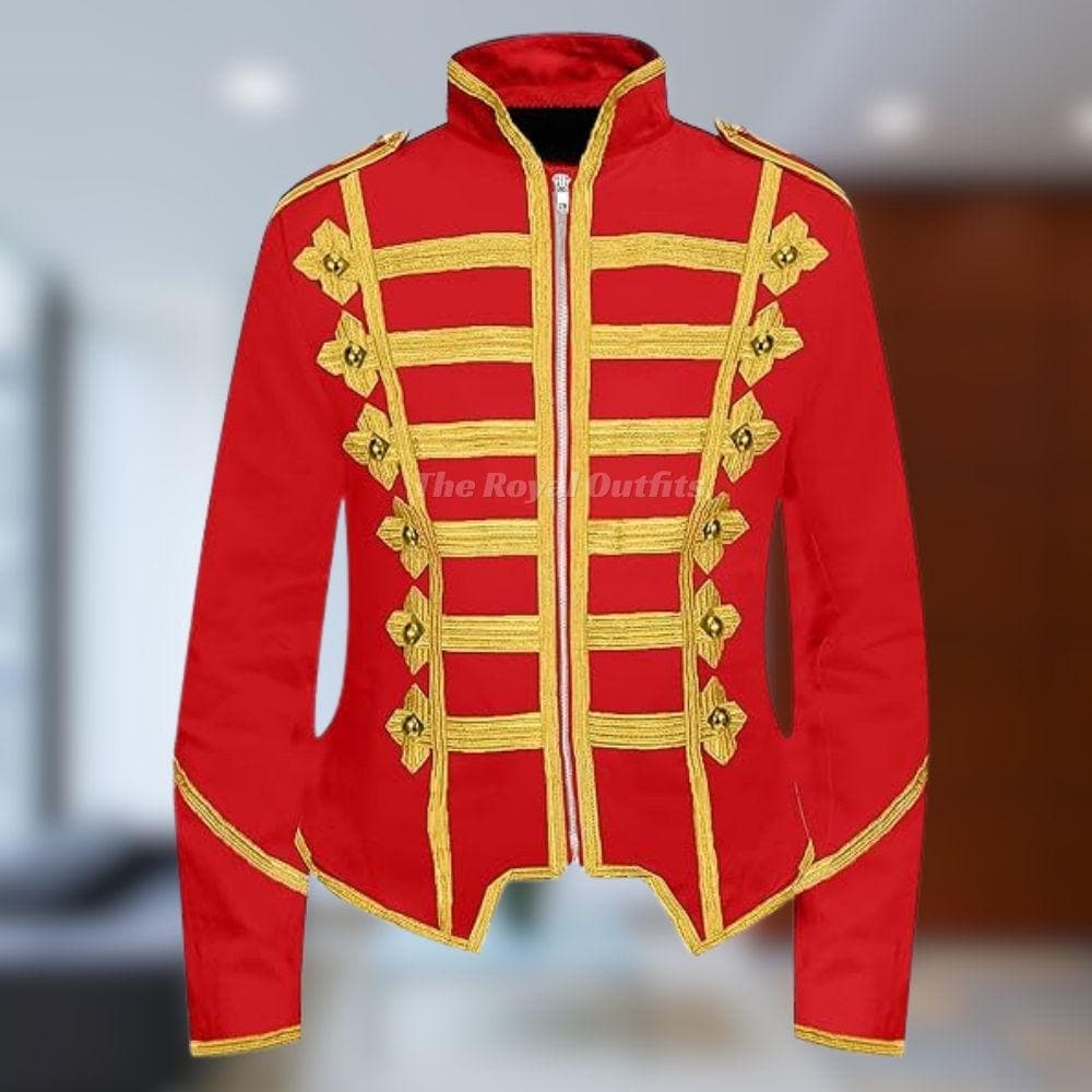 Red Gothic Steampunk Military Drummer Jacket | Parade Band Uniform ...