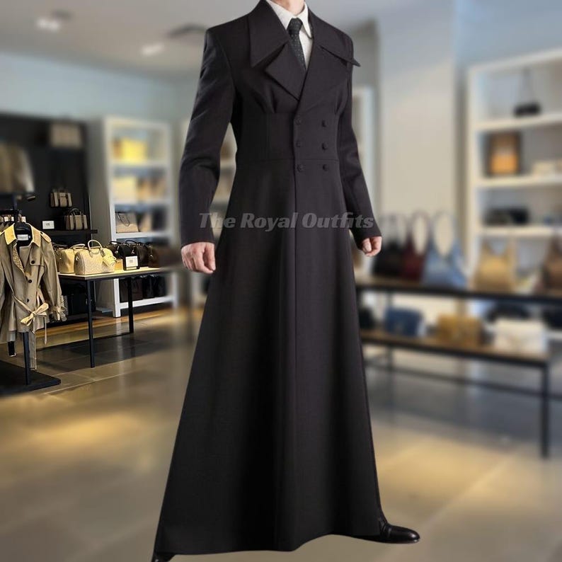 Men's Handmade Gothic Wool Overcoat | Steampunk Victorian Trench Coat ...