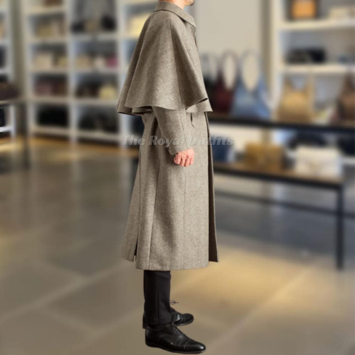 Handmade Tweed Inverness Cape Coat | Victorian Sherlock Holmes Overcoat ...