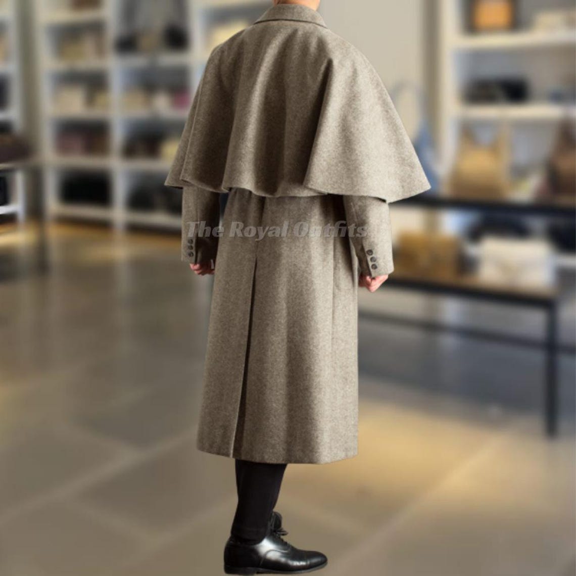 Handmade Tweed Inverness Cape Coat | Victorian Sherlock Holmes Overcoat ...