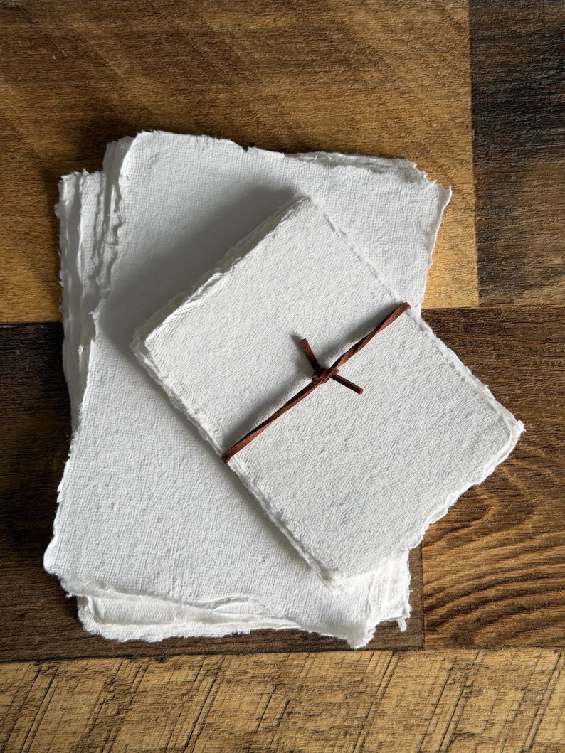 Handmade Deckle Edge Cotton Rag Paper | Multiple Sizes Set of 25 - Etsy