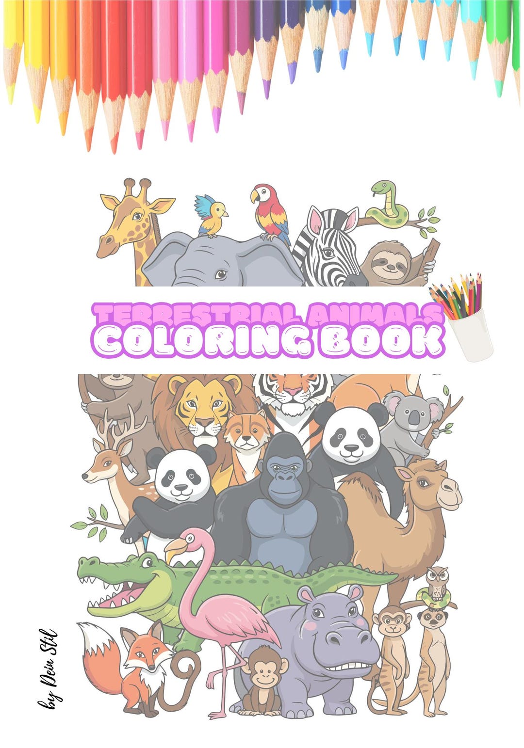 Coloring Book: Land Animals | Printable Animal Coloring Pages for Kids ...