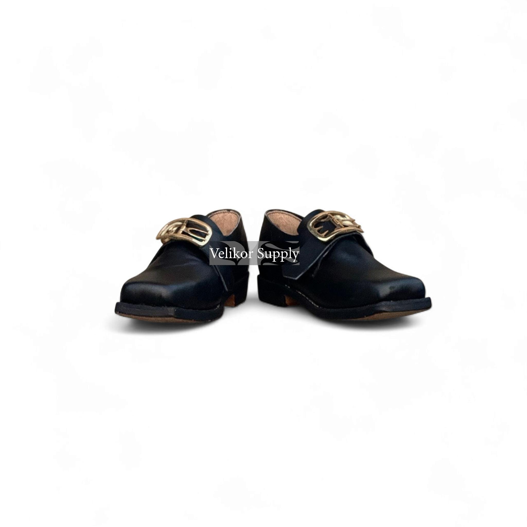 Handmade Leather Buckle Loafers, Colonial Costume Shoes - Etsy