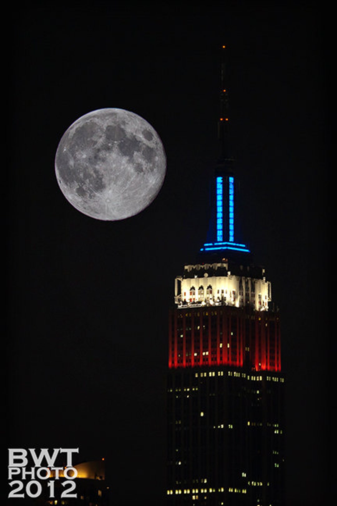 Blue Moon Over the Empire State Building Fine Art Print, New York, NYC ...
