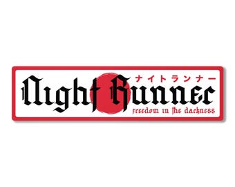 NIGHT RUNNER Banner Decal Sticker Nightrunner Car Window Decal Import ...
