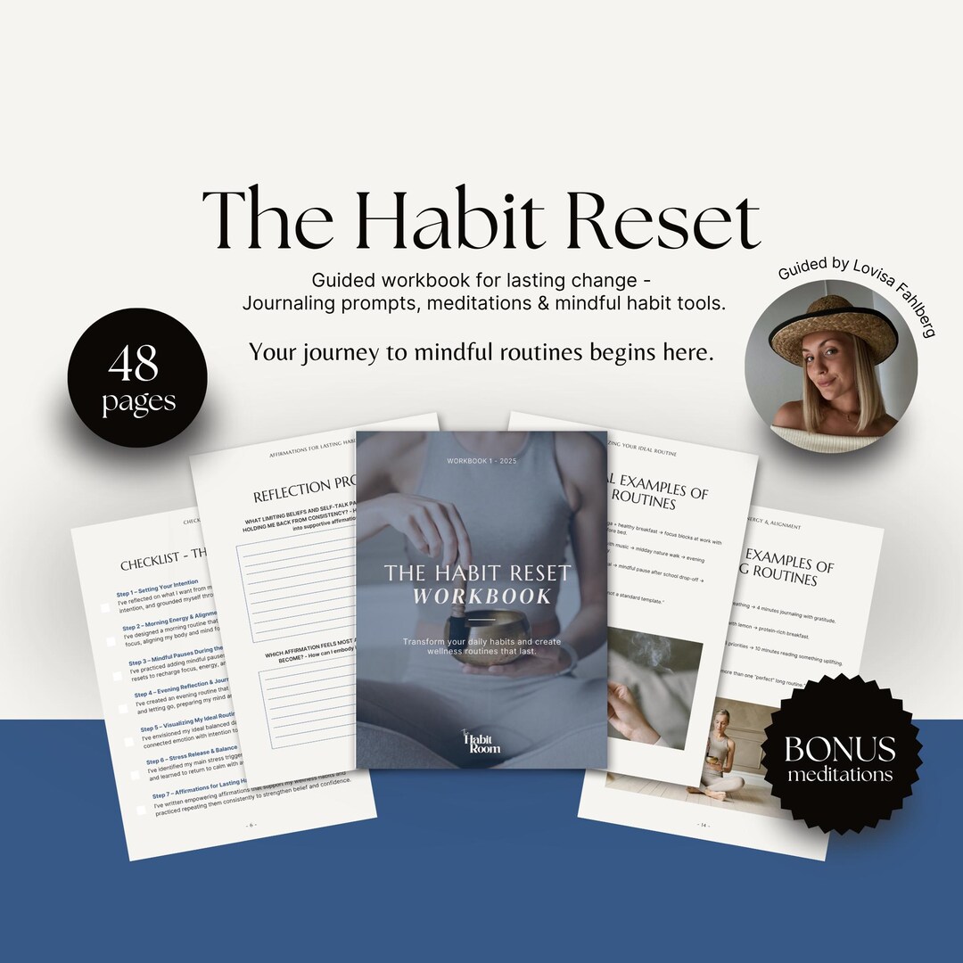 The Habit Reset | 48-page Guided Wellness Workbook | Journaling Prompts ...