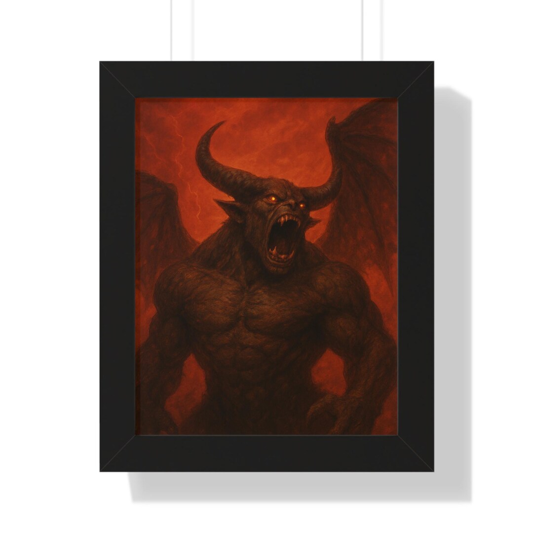 Demonic Framed Vertical Poster | Dark Art, Wall Decor, Home Aesthetics ...