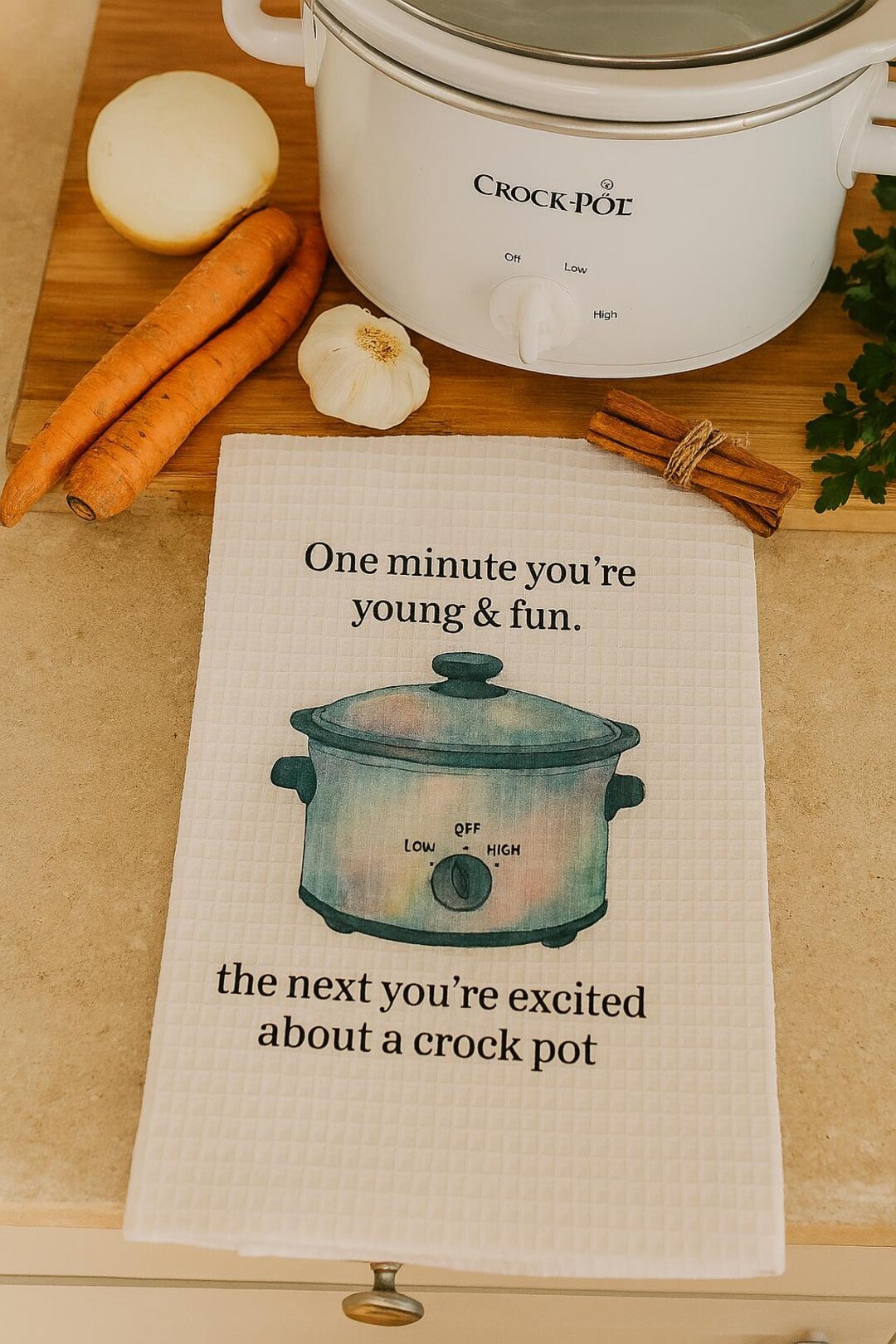 Funny Crock Pot Quote Kitchen Towel: Decorative Tea Towel - Etsy