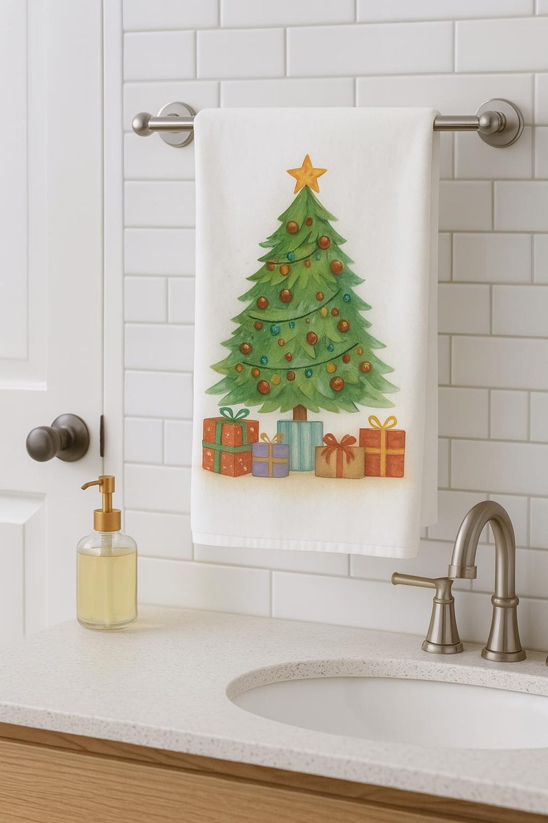 Christmas Tree Hand Towel: Festive Holiday Kitchen Decor - Etsy