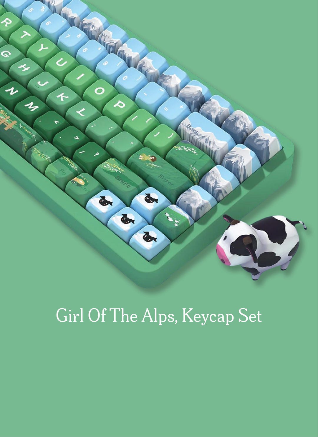 Heidi, Girls of the Alps Inspired Scenery Keycap Set | PBT Keycaps ...