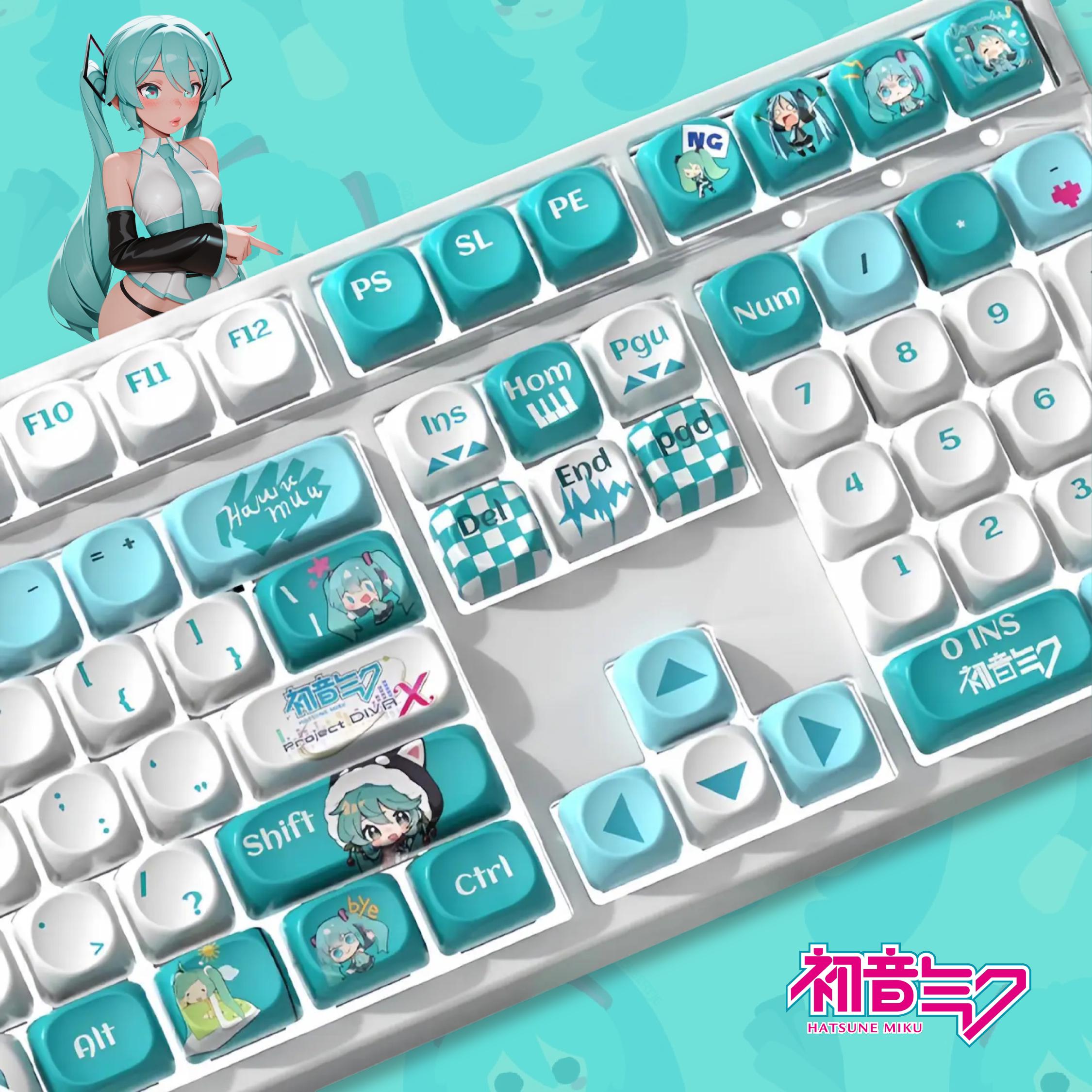 Hatsune Miku Keycap Set: Anime PBT MOA Profile 116 KEYCAPS | Gifts ...