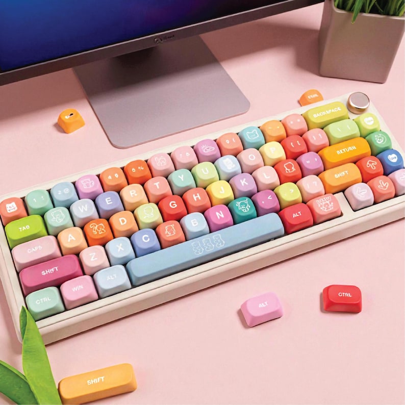 Gummy Bear Keycap Set | Pastel Colourful Keycaps | Kawaii Mechanical ...