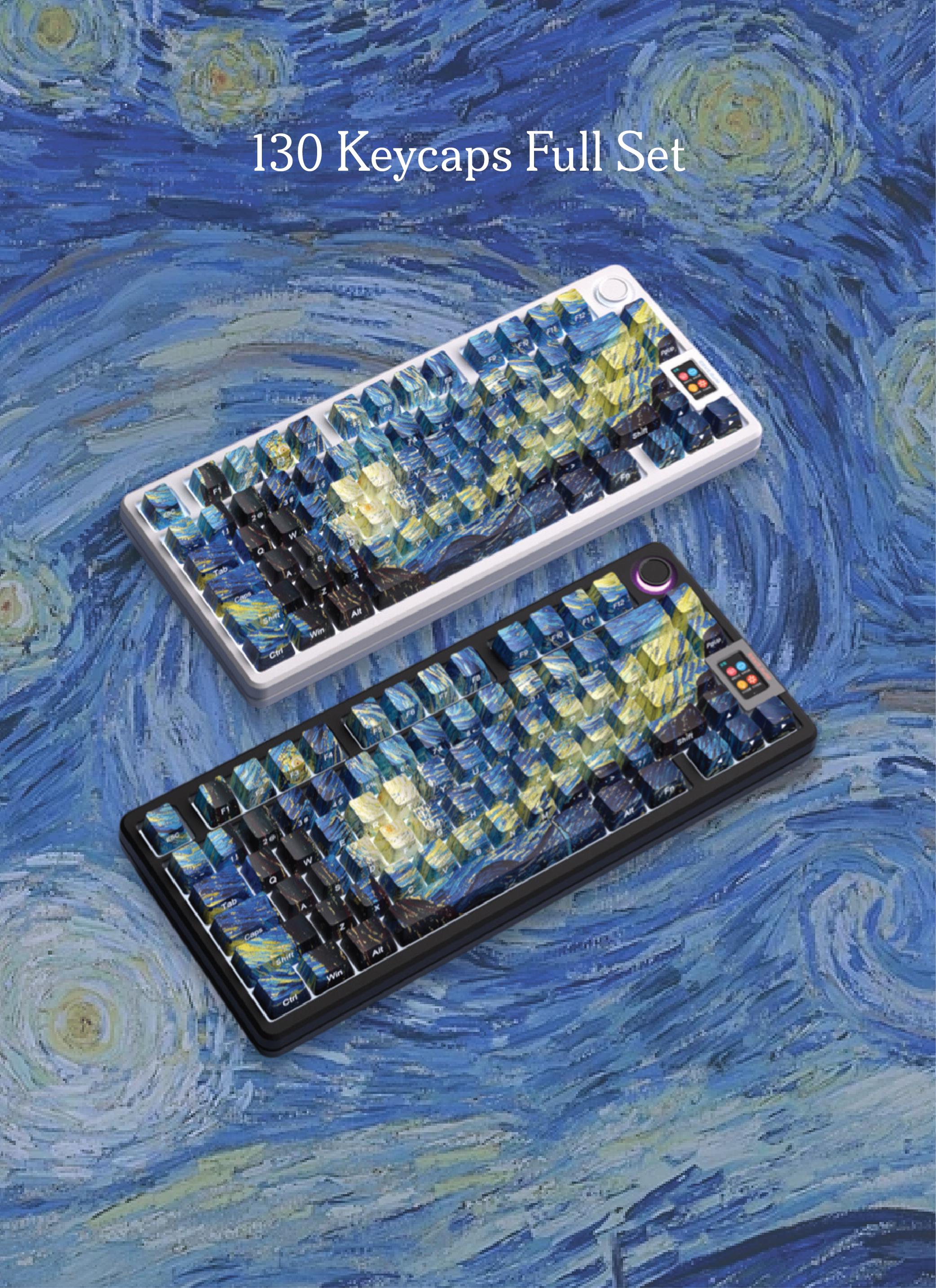 Starry Night Van Gogh Painting Inspired PBT Keycap Set | PBT Keycaps ...