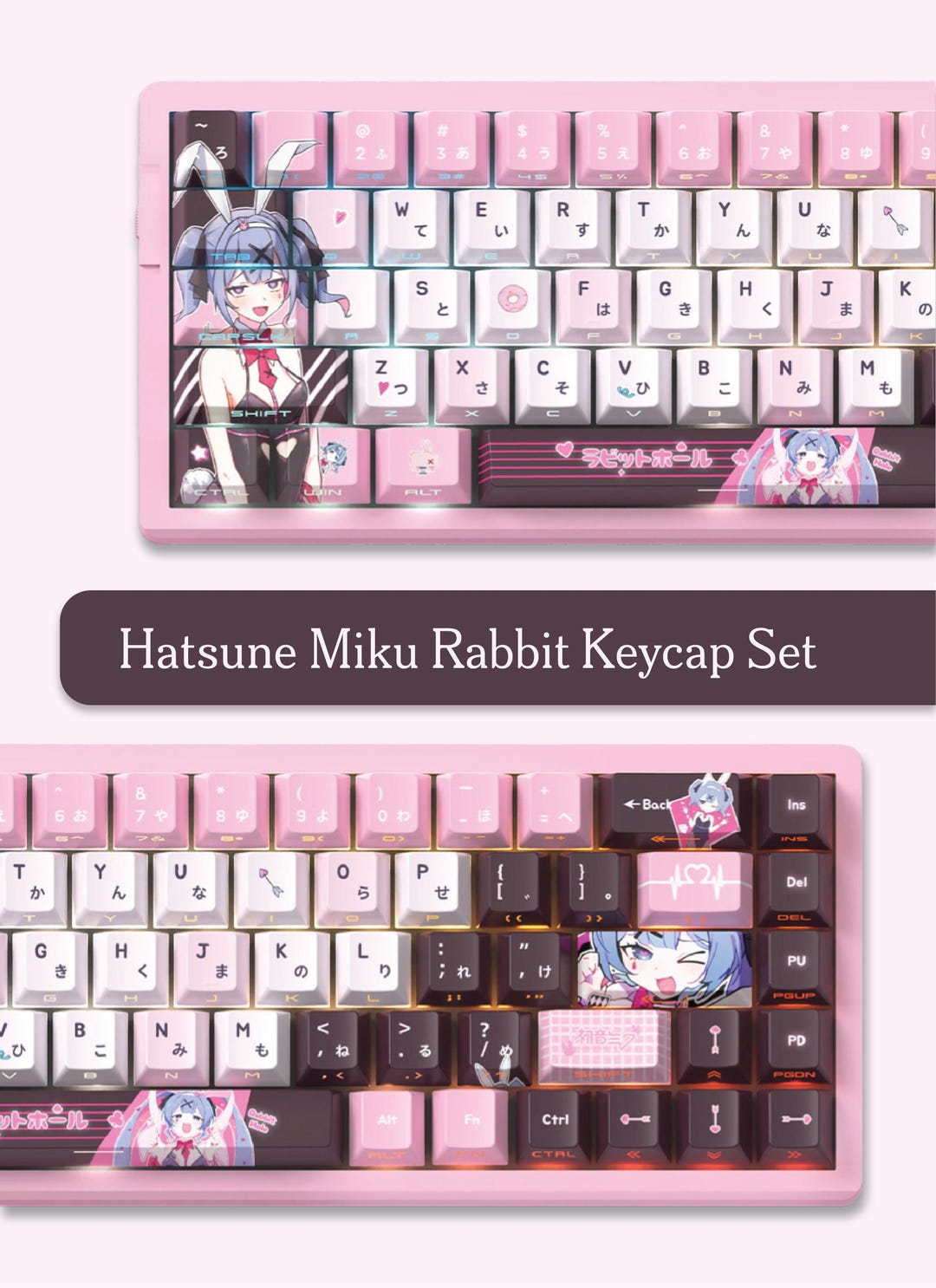 Hatsune Miku Rabbit Hole Cave Keycap Set | PBT | 129pc Mechanical ...