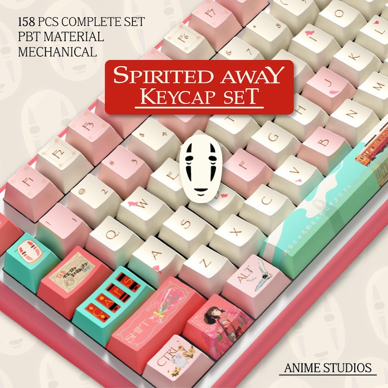 Spirited Away Ghibli Japanese Style 158 Keycaps Complete Set Mechanical ...