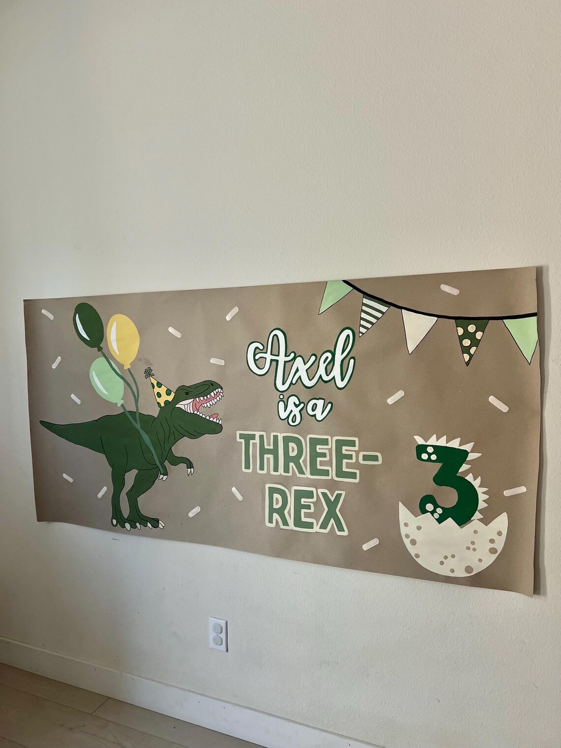 Three-rex Birthday Banner! - Etsy