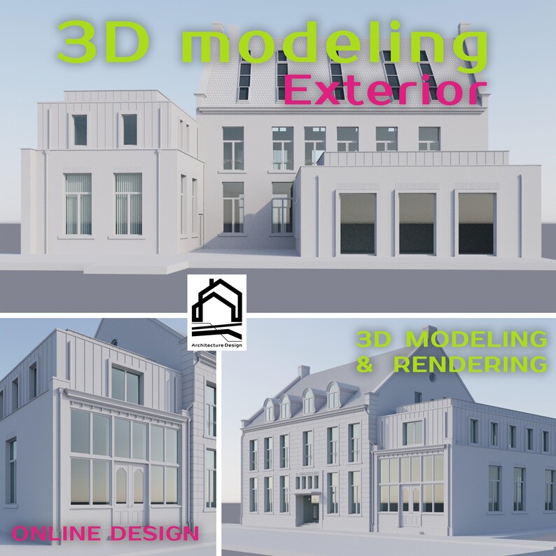Architectural 3D Exterior Modeling, Realistic House Rendering, Facade ...