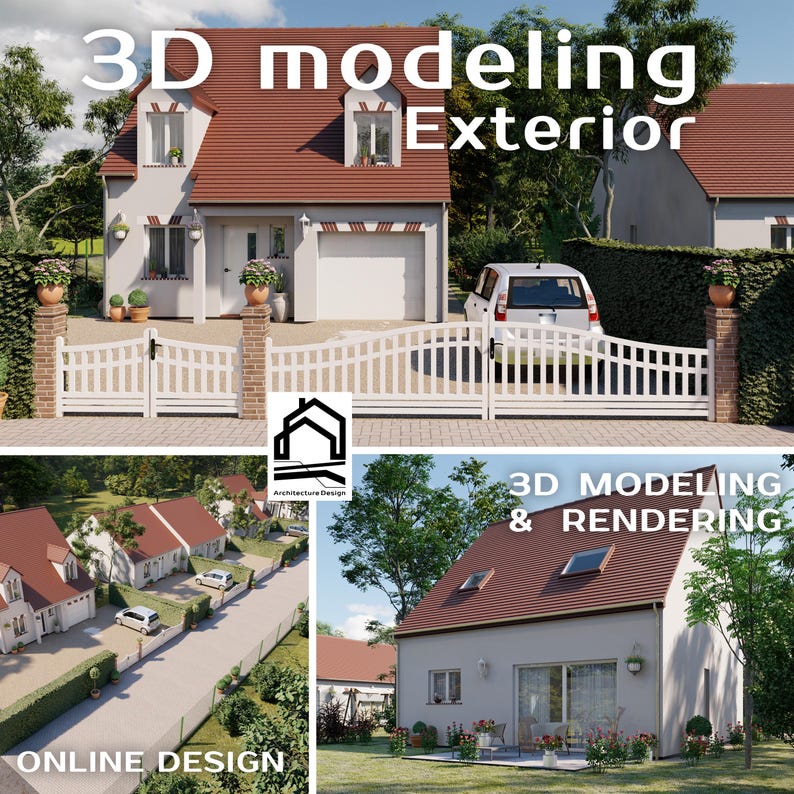 Architectural 3D Exterior Modeling, Realistic House Rendering, Facade ...