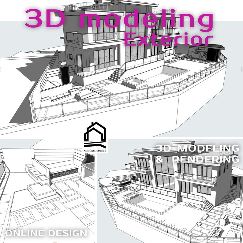 Architectural 3D Exterior Modeling, Realistic House Rendering, Facade ...