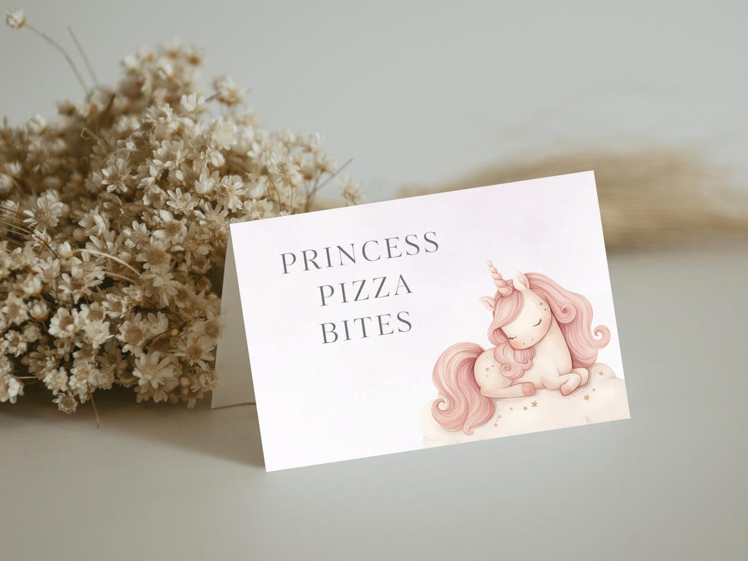 Her Royal Fiveness Buffet Cards, Editable Princess Food Labels, Canva ...