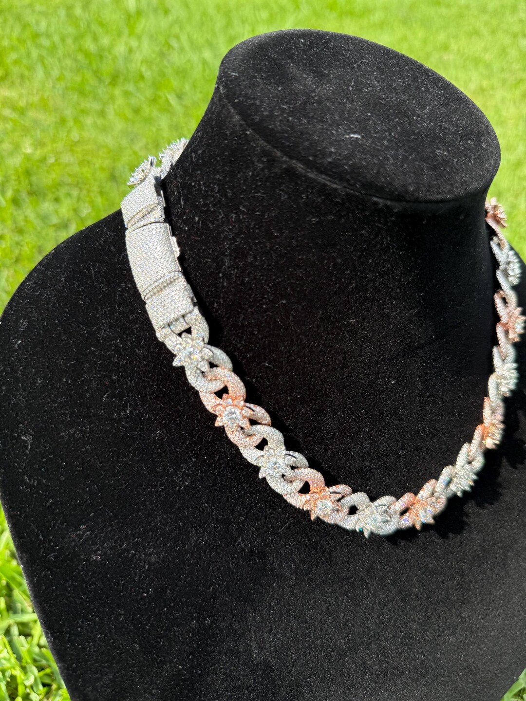 VVS Moissanite Chain: 18k Rose Gold Plated Infinity Link, 22 Inch - Etsy