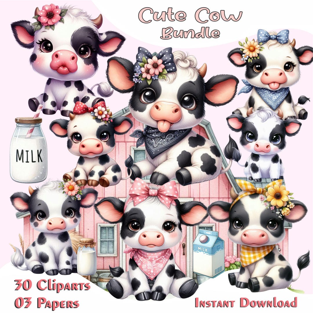 Collection of Cute Watercolor Cow Clipart, Cute Cow - Download PNG ...