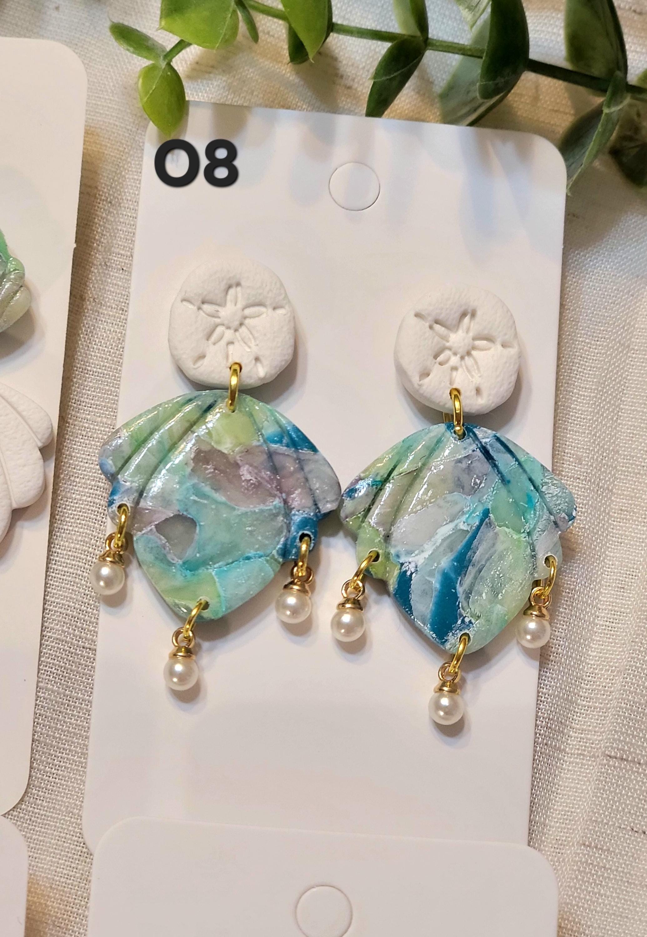 Ocean Mosaic Collection. Polymer Clay Earrings. - Etsy