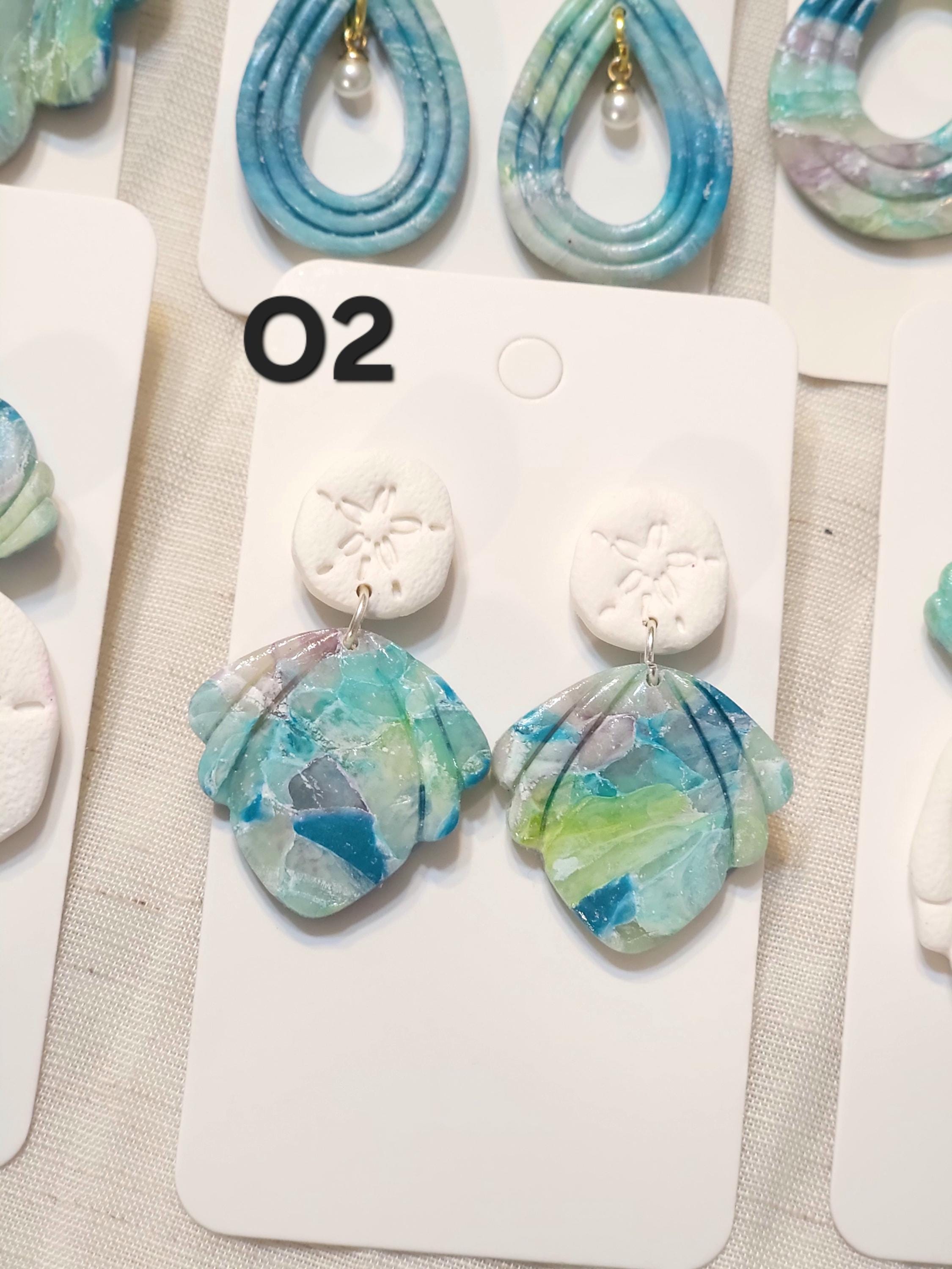 Ocean Mosaic Collection. Polymer Clay Earrings. - Etsy