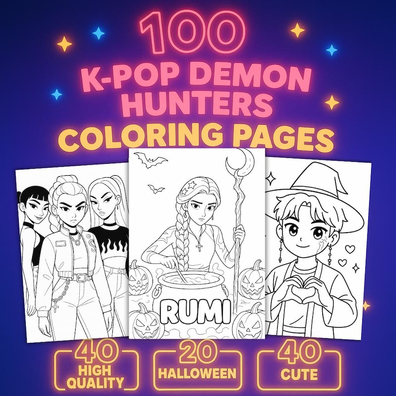 Coloring Pages Huntrix - Etsy