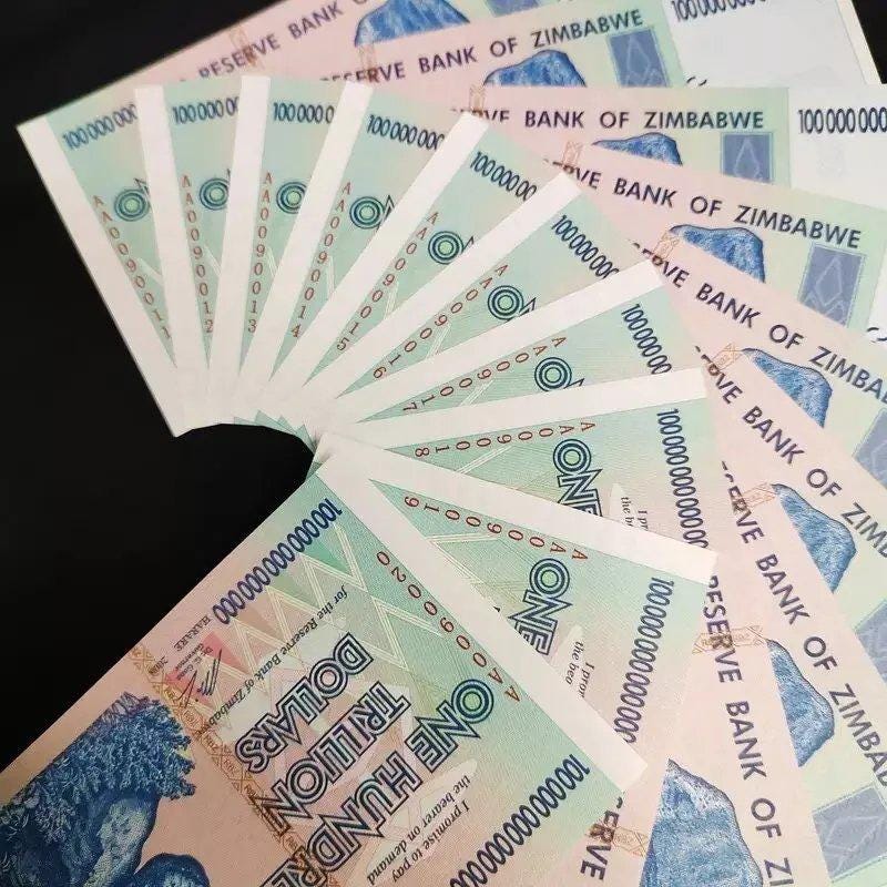100 Billion Zimbabwe Note - Etsy