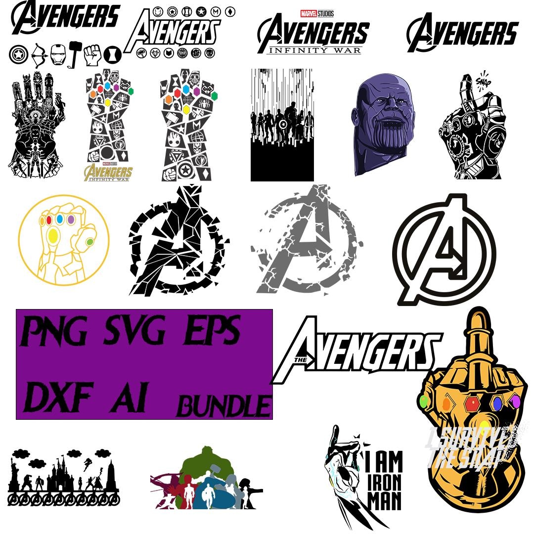 Avengers SVG Bundle: Infinity Gauntlet, Clipart Designs (digital Files ...