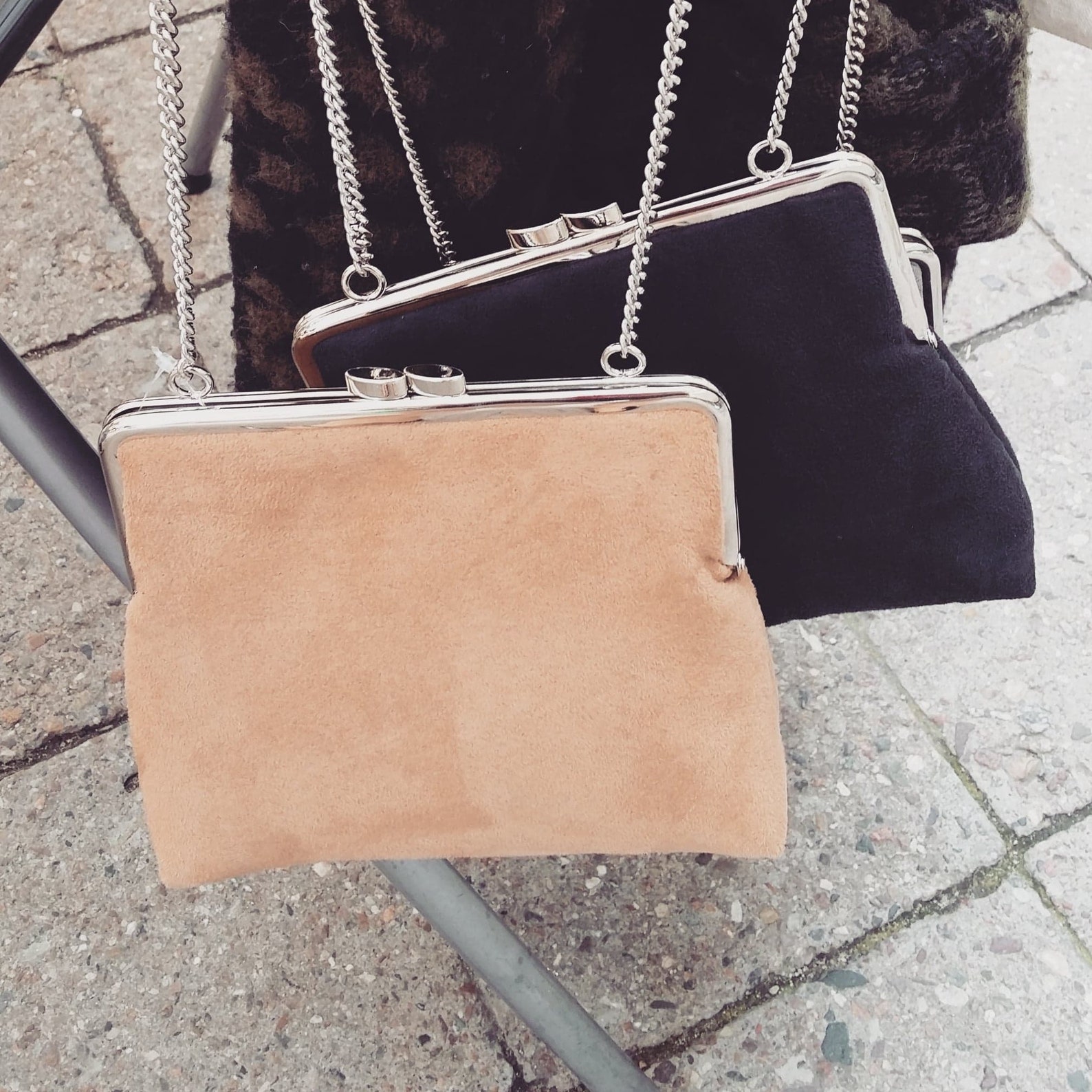 Kiss Lock Purse/frame Bag/ Beige Frame Bag/chain Bag/kiss Lock Bag - Etsy