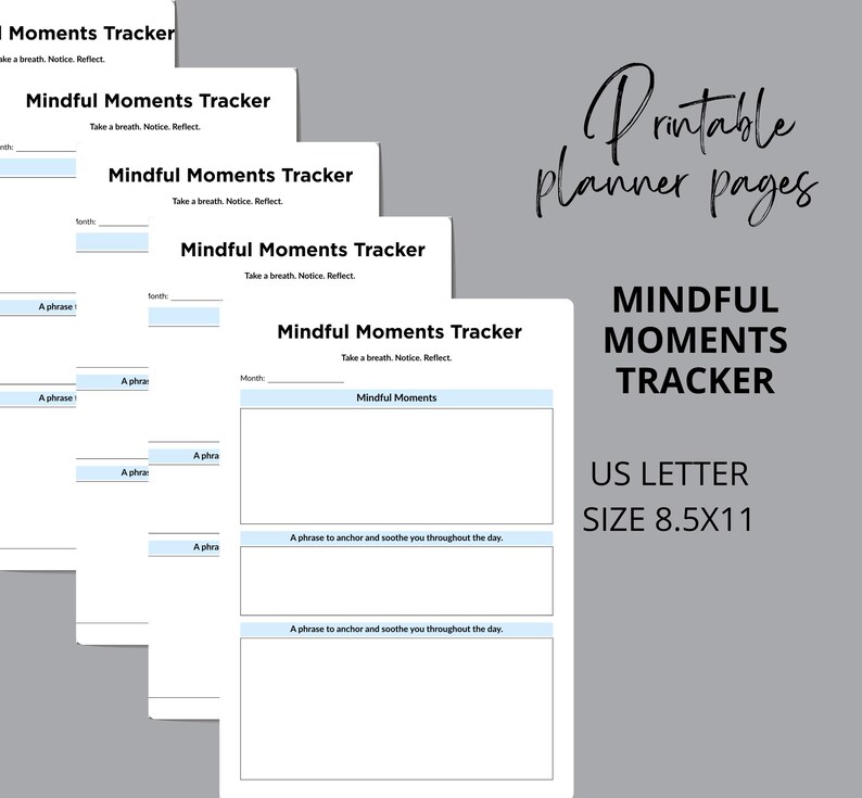 Mindful Moments Digital Planner PDF | Landscape Undated Gratitude ...
