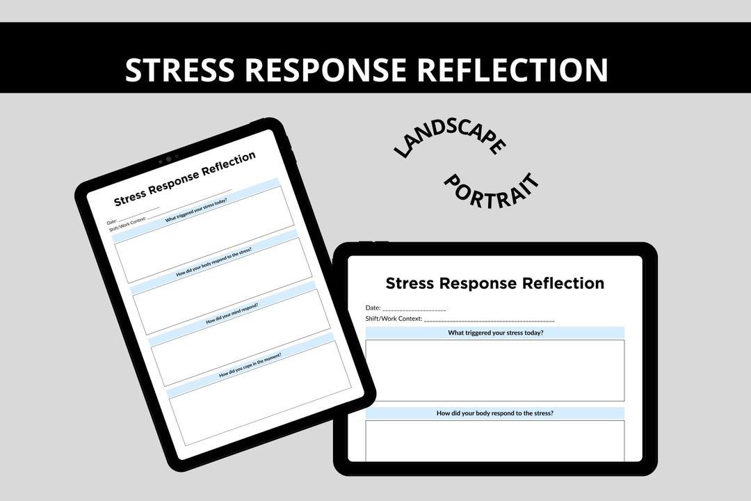 Stress Response Reflection Activity: Therapist Handout (PDF) - Etsy